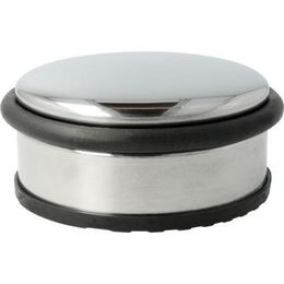 T&uuml;rstopper, rund, mit t&uuml;rschonendem Gummiring, rutschfest, &Oslash; 100 x H 40 mm, Edelstahl matt