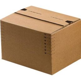 Versandkartons, Automatikboden & wiederverschlie&szlig;barer Klappdeckel, bis 20 kg, Innenma&szlig;e L 270 x B 140 x H 130 mm, Wellpappe, braun, 50 St&uuml;ck