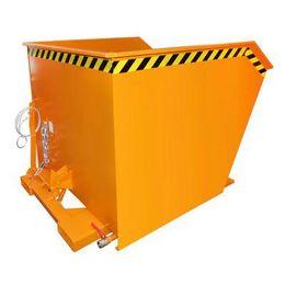 Bauer Kippbeh&auml;lter GU-E 1000, mit Siebblech & Ablasshahn, &ouml;l-/wasserdicht, staplertauglich, B 1280 x T 1640 x H 780 mm, gelborange RAL 2000
