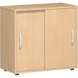 Schiebet&uuml;renschrank PALENQUE, 2 Ordnerh&ouml;hen, 1 Boden, B 800 x T 400 x H 752 mm, Buche