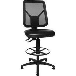 Topstar Arbeitsdrehstuhl TEC 80 mit Gleiter und Fu&szlig;ring, schwarz