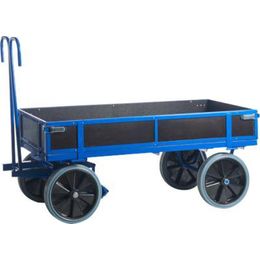 ROLLCART Handpritschenwagen, mit Bordw&auml;nden, Vollgummi, 1160x760 mm