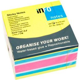 Haftnotizen Brillant, W&uuml;rfel mit 450 Blatt, B 75 x H 75 mm, 4 Farben