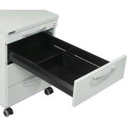 Schubladenunterteilung f&uuml;r Rollcontainer 1333, L 300 mm, A4, L&auml;ngsteiler, nur in Verbindung mit 330 mm langer Unterteilung verwendbar, Metall, schwarz