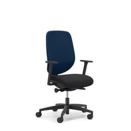 Giroflex B&uuml;rostuhl 353, mit Armlehnen, Auto-Synchronmechanik, Muldensitz, blau/schwarz