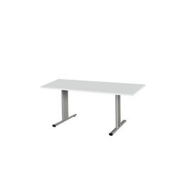 Sch&auml;fer Shop Sch&auml;fer Shop Select Besprechungstisch Planova Basic, Rechteck, T-Fu&szlig;, B 1600 x T 800 x H 717 mm, lichtgrau/wei&szlig;aluminium RAL 9006