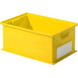 Sch&auml;fer Shop Stapelkasten SSI Sch&auml;fer 14/6-2, Volumen 21 l, bis 30 kg, mit Griffmulde, L 465 x B 314 x H 198 mm, Polypropylen, gelb