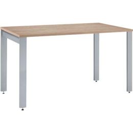 Sch&auml;fer Shop Sch&auml;fer Shop Select Schreibtisch LOGIN, 4-Fu&szlig;, B 1200 x T 800 x H 740 mm, Eiche/wei&szlig;alu