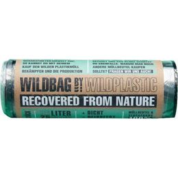 M&uuml;llbeutel Wildplastic&reg; WILDBAG, Volumen 25 l, St&auml;rke 25 &micro;m, B 520 x H 550 mm, zu 100 % recycelbar, Recycling-LDPE, transparent, 15 Rollen &agrave; 15 Beutel