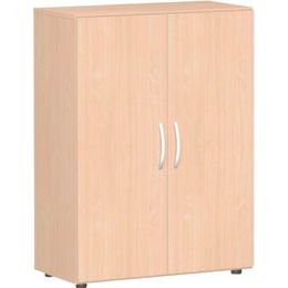 Fl&uuml;gelt&uuml;renschrank PALENQUE, 3 Ordnerh&ouml;hen, B 800 x T 420 x H 1104 mm, Buche-Dekor
