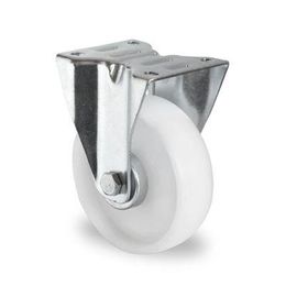 CASCOO Bockrolle N0N0, mit Rad-&oslash; 100 mm x B 36 mm, Polyamid-Felge, Polyamid-Lauffl&auml;che, natur/wei&szlig;, Rollenlager, bis 150 kg
