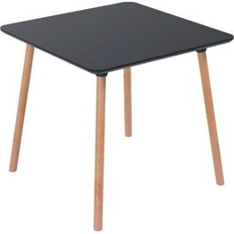 Bistrotisch Palomba, Quadrat, 4-Fu&szlig; Gestell aus Massivholz, B 800 x T 800 x H 750 mm, schwarz/Buche