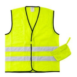 Warnweste, Unisex, EN ISO 20471: 2013, 2 Reflektorstreifen, in Tasche, 100 % Polyester, neongelb, Universalgr&ouml;&szlig;e M-XXL