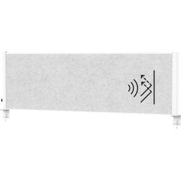 Maul Tisch-Trennwand Maulconnecto Uplight, L 1600 x H 500 mm, LED-Beleuchtung, wei&szlig;