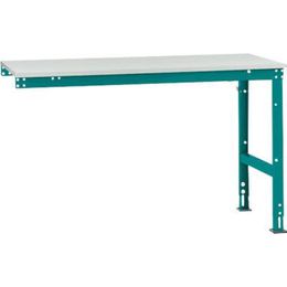 Manuflex Ansatztisch UNIVERSAL Standard, 1500 x 800 mm, Kunststoff lichtgrau, wasserblau