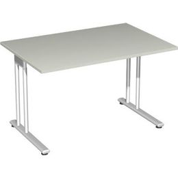 Schreibtisch PALENQUE, C-Fu&szlig;, Rechteck, B 1200 x T 800 x H 720 mm, lichtgrau