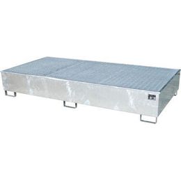 Bauer Regalwanne RW-GR 2700-3 PE, mit PE-Einsatz, mit Gitterrost, L 2665 x B 1315 x H 440 mm, feuerverzinkt