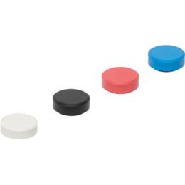 Maul Magnet Maulpro Recycling, rund, mit Facetterand, Haftkraft bis 0,6 kg, &Oslash; 29 mm, 85 % Recycling-Kunststoff lackiert, farbsortiert, 20 St&uuml;ck