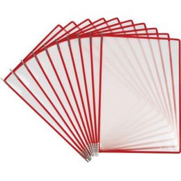 Sichttafel Tarifold Easy Load Pro, DIN A4, 10 St., Eckverschluss, Metalldrehzapfen, rot