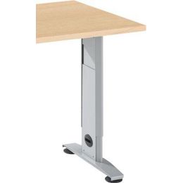 Sch&auml;fer Shop Sch&auml;fer Shop Select Ansatztisch LOGIN, C-Fu&szlig;, B 1000 x T 600 x H 660-820 mm, Ahorn/wei&szlig;alu