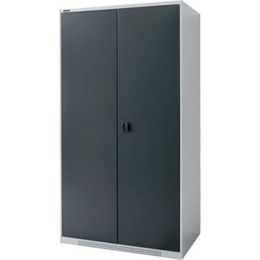 Sch&auml;fer Shop Sch&auml;fer Shop Genius Fl&uuml;gelt&uuml;renschrank FS, Stahl, mit Bel&uuml;ftungsl&ouml;chern, B 1055 x T 620 x H 1950 mm, 5 OH, Wei&szlig;alu/Anthrazitgrau, bis 500 kg