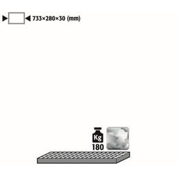 Gitterrost f&uuml;r ASECOS Druckgasflaschenschr&auml;nke, Stahl, B 733 x T 280 x H 30 mm, bis 180 kg