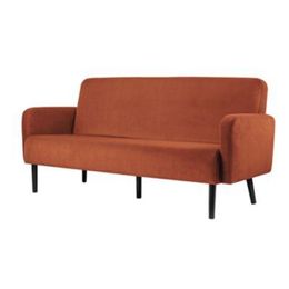 Dreisitzer Sofa meet by Paperflow LISBOA, Samtbezug rostfarben, Fu&szlig;gestell schwarz, B 1760 x T 815 x H 830 mm