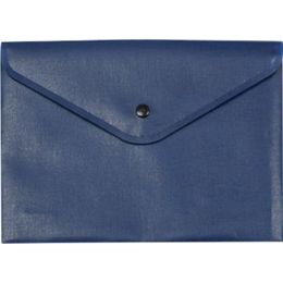 Dokumententasche Foldersys, schwarzer Druckknopfverschluss, Polypropylen, Format A5, blau, 10 St&uuml;ck