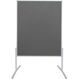 Moderationstafel Franken Pro Line, Hoch- & Querformat, beidseitig verwendbar, B 1200 x H 1500 mm, Filzoberfl&auml;che grau