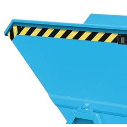 Sp&auml;ne-Kippmulde Bauer SKS 700, Stahl, blau, B 1345 x T 1200 x H 1275 mm, 700 l, bis 1000 kg, Rollen, Ablasshahn, Manuelle Kippvorrichtung
