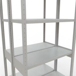 SCHULTE LAGERTECHNIK - Doppel-Grundregal Stecksystem MULTIPlus250 - 3000x1000x(2x400) mm, 14 B&ouml;den, verzinkt