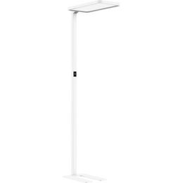 LED-Stehleuchte Butler, 80 W, 8800 lm, 4000 K, bildschirmarbeitsplatzf&auml;hig, direkt/indirekt leuchtend, stufenlos dimmbar, Bewegungssensor, wei&szlig;