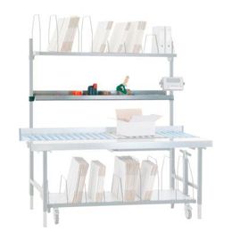 Formularablage für Pack- und Arbeitstisch Rocholz System 2000, höhenverstellbar, B 1630 x T 230 mm, Stahlblech, hellgrau