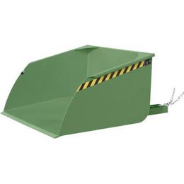 Bauer Staplerschaufel BSI 100, Seilzug-Entriegelung, L 1810 &times; B 1330 &times; H 810 mm, 1 m&sup3;, bis 1500 kg, Stahl lackiert, resedagr&uuml;n