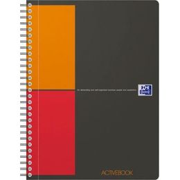 Collegeblock Oxford International Activebook, 80 Seiten, DIN B5, kariert, mit Rand, Optik Paper&reg;, Doppelspiralbindung
