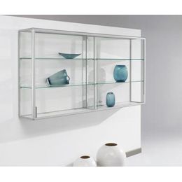 Wand-Pr&auml;sentationsvitrine, 2020 x 300 x 1020 mm, silber
