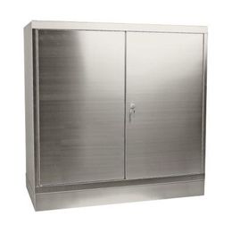 Werkzeugschrank, Edelstahl, H&ouml;he 1050 mm, 2 Schubladen, 2 B&ouml;den