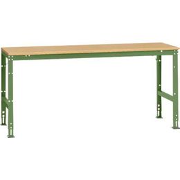 Manuflex Grundtisch UNIVERSAL Standard, Tischplatte Multiplex, 2000x800, resedagr&uuml;n