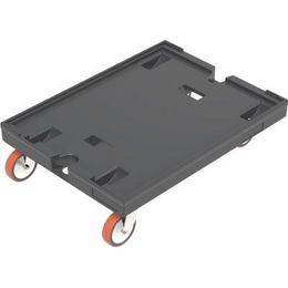 WALTHER Rollwagen 8620 V1, Polypropylen, schwarz, Ladefl&auml;che L 800 x B 600 mm, 2 Lenk- & 2 Bockrollen, bis 500 kg