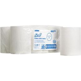 Scott&reg; Handt&uuml;cher Slimroll 6657, 1-lagig, kompatibel mit diversen Kimberly-Clark&trade; Papierhandtuch-Spender, Airflex, 6 Rollen &aacute; 165 m, wei&szlig;