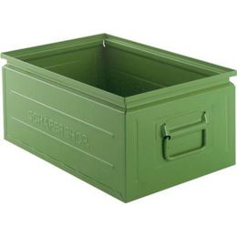 Sch&auml;fer Shop Sch&auml;fer Shop Select Stapelbox, 25 l, 120 kg, L 478 x B 307 x H 200 mm, Stahl, RAL 6011 (resadagr&uuml;n)