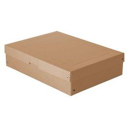 Archivbox Falken PureBox Nature A3, f&uuml;r bis zu 1250 Blatt, mit Beschriftungsfeld, L 440 x B 320 x F&uuml;llh&ouml;he 100 mm, FSC&reg;-Pappe, braun