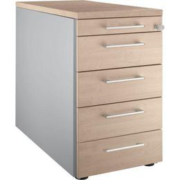 Sch&auml;fer Shop Sch&auml;fer Shop Genius Standcontainer 13333, mit Griff eckig, B 435 x H 717 mm, wei&szlig;alu/wei&szlig;alu/Eiche-Dekor