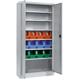 Sch&auml;fer Shop Sch&auml;fer Shop Select Materialschrank MSI 2409, mit 12 K&auml;sten LF 322, 6 Fachb&ouml;den, B 950 x T 400 x H 1935 mm, Stahl, wei&szlig;aluminium