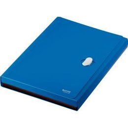 Leitz&reg; Dokumentenmappe Recycle, A4, bis 250 Blatt, 5 F&auml;cher & Ablagefach, blickdicht, 100 % recycelbar, Blauer Engel, Kunststoff, blau