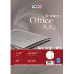 Herlitz Kanzleipapier Recycling, 250 Doppelb&ouml;gen, DIN A3/A4 gefalzt, 70 g/m&sup2;, kariert, Rand rechts, grau/rot