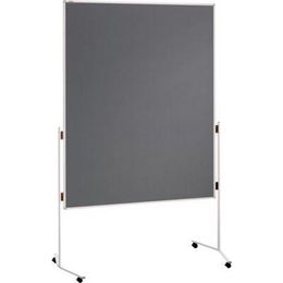 Franken Moderationstafel ECO, 1200 x 1500 mm, beidseitig, mit Rollen, grau/Filz, ECO-UMTF12R