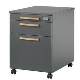Sch&auml;fer Shop Sch&auml;fer Shop Select Rollcontainer Start Off Wood, Schub, H&auml;ngeregister & Utensilienauszug, B 432 x T 580 x H 595 mm, graphit
