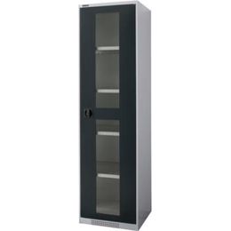 Sch&auml;fer Shop Sch&auml;fer Shop Genius Fl&uuml;gelt&uuml;renschrank FS, Stahl, Sichtfenster, L&uuml;ftungsl&ouml;cher, B 545 x T 620 x H 1950 mm, 5 OH, Wei&szlig;alu/Anthrazitgrau, bis 250 kg
