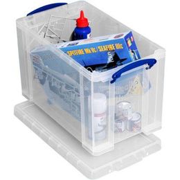 Transportbox Really Useful Box, Volumen 24 l, L 460 x B 270 x H 290 mm, stapelbar, mit Deckel & Klappgriffen, PP, transparent